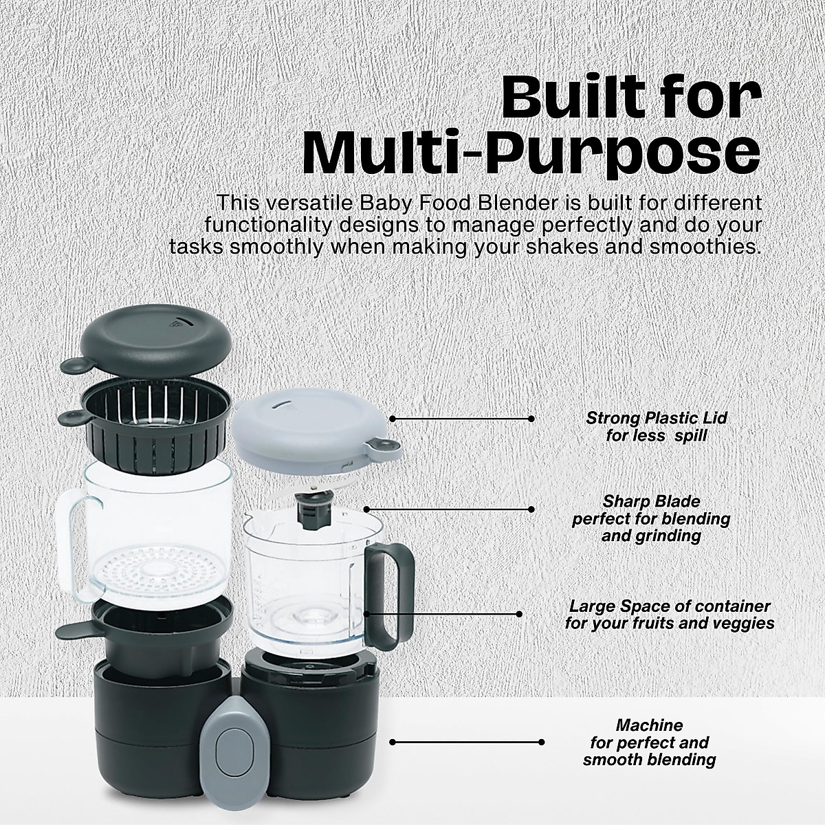 Baby Food Maker Steamer and Blender - Multifunction Baby Food Processor and Steamer w/Baby Blender, Defrosting & Reheating - Time Saving Baby Food Grinder - Baby Food Blender and Steamer (2 Liters)