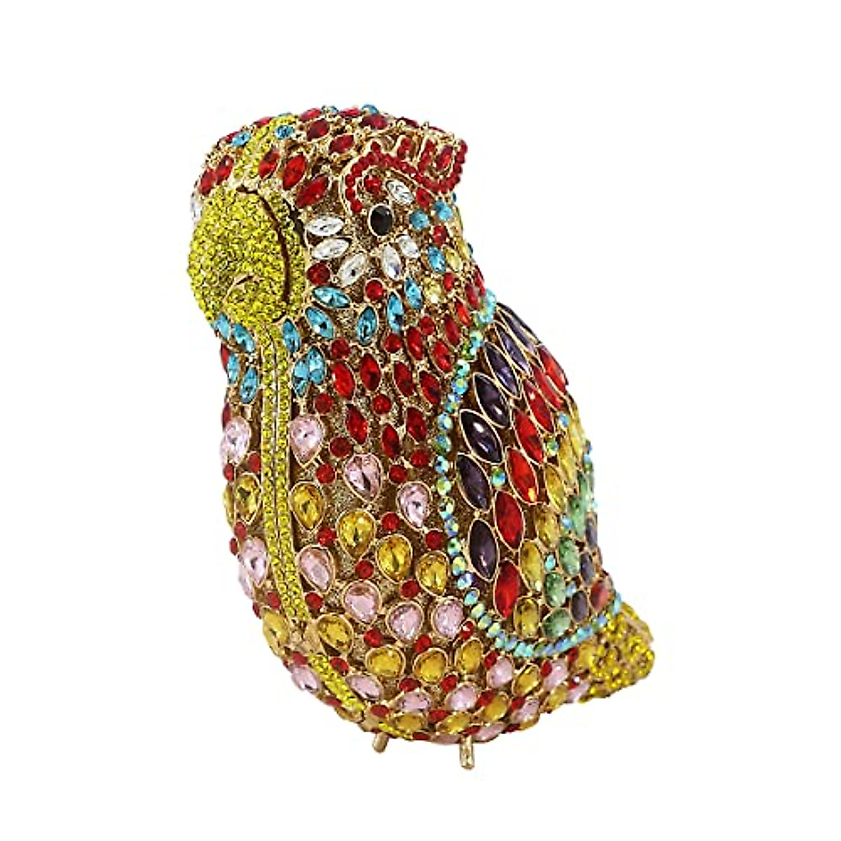 DJBM Women Parrot Animal Rhinestone Crystal Purse Prom Purses and Handbags Bird Evening Clutch for Party Wedding