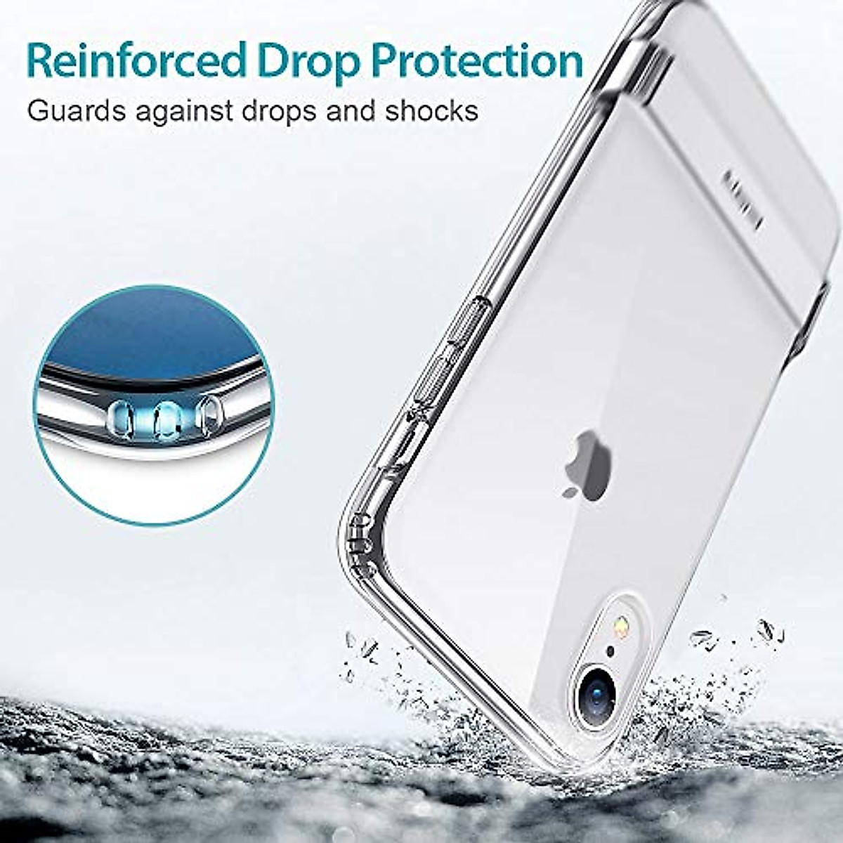 ESR Metal Kickstand Case for iPhone XR, [Vertical and Horizontal Stand] [Reinforced Drop Protection] Flexible TPU Soft Back for The iPhone XR, Clear