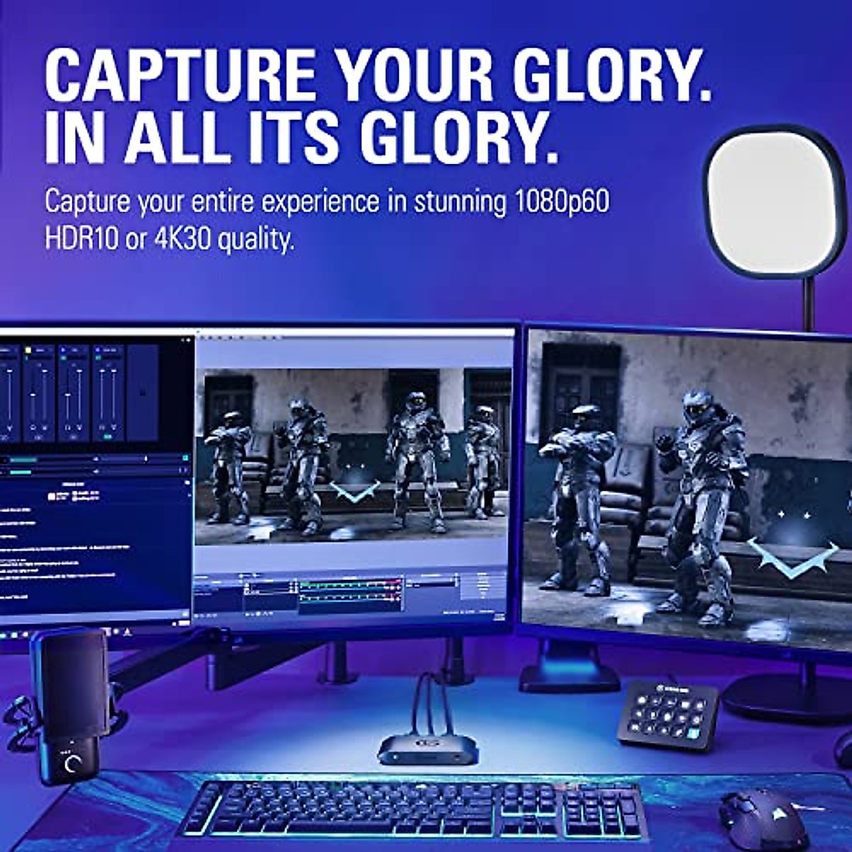 Elgato HD60 X - Stream and record in 1080p60 HDR10 or 4K30 with ultra-low latency on PS5, PS4/Pro, Xbox Series X/S, Xbox One X/S, in OBS and more, works with PC and Mac