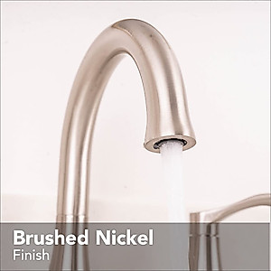 EZ-FLO Bathroom Faucet, Widespread Lavatory Sink Faucet with 2 Handles, Brushed Nickel, 10715