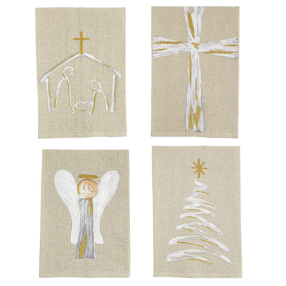 Mud Pie Faith Christmas Painted Towel, Nativity, 21" x 14"
