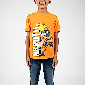 Naruto Uzumaki Crew Neck Short Sleeve 4pk Boy's Tees-XL Multicolored