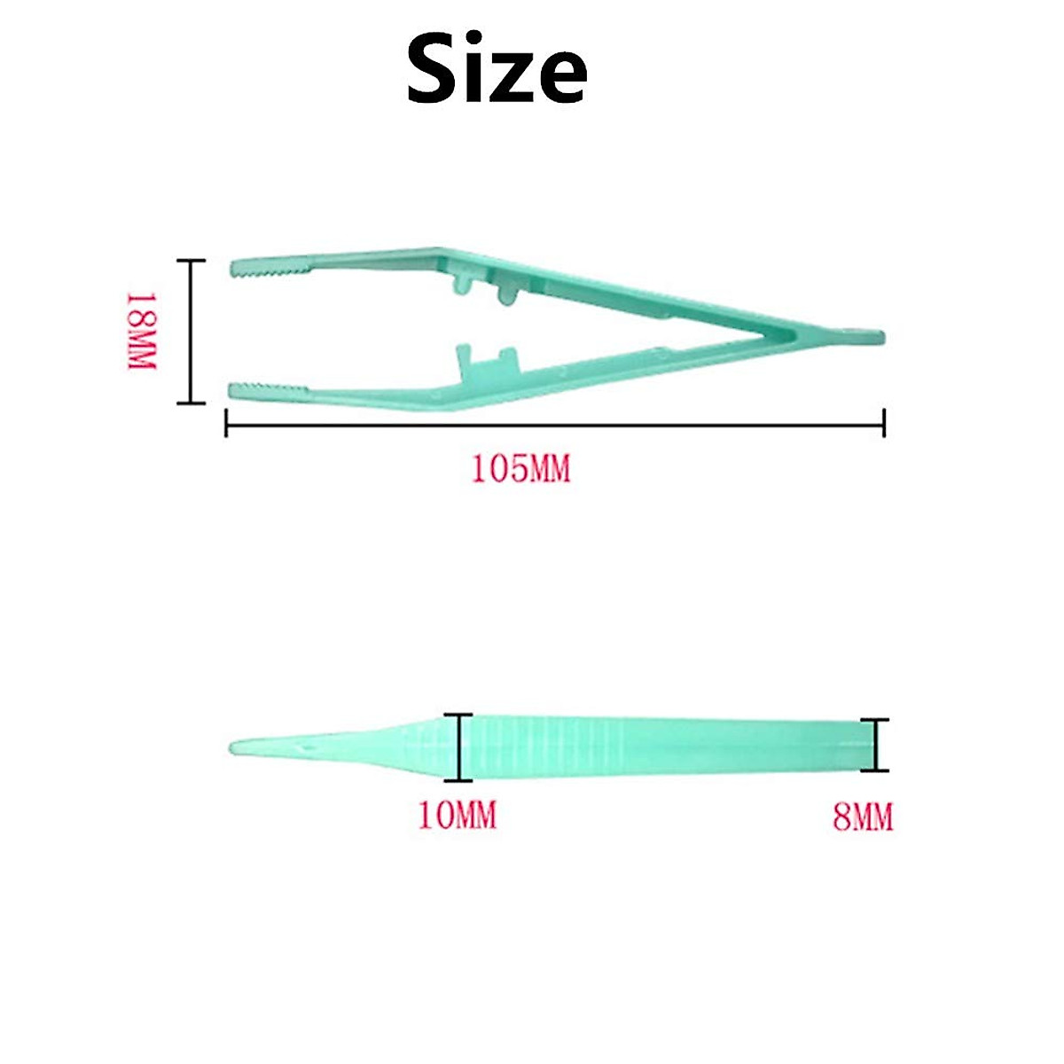 24 Pcs Tweezers First Aid Disposable Plastic Tweezers Forceps Tweezers