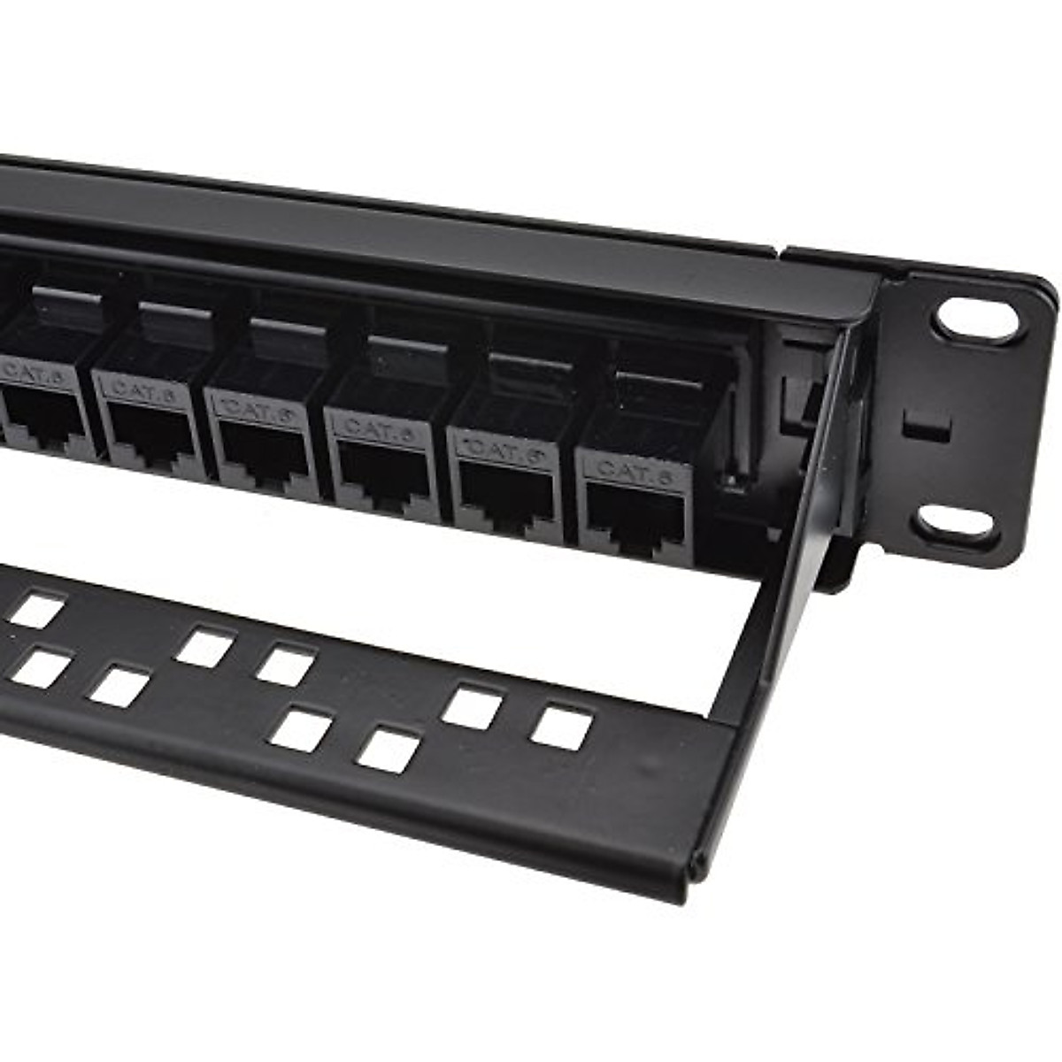 kenable 24 Port RJ45 CAT6 Gigabit Through Coupler Patch Panel with Back Bar