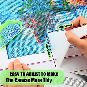 3 Pieces Diamond Painting Ruler Stainless Steel Diamond Mesh Ruler 5D Diamond Painting Ruler Tool DIY Drawing Ruler with 216 699 1020 Blank Grids 2 Pieces Diamond Painting Fix Tool for DIY Art Crafts