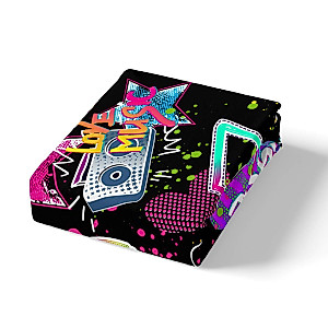 Feelyou Music Note Duvet Cover Set Twin Size Rock Music Theme Comforter Cover Boys Girls Headphones Radio Bedding Set Luxury Microfiber Quilt Cover 1 Pillowcase Colorful