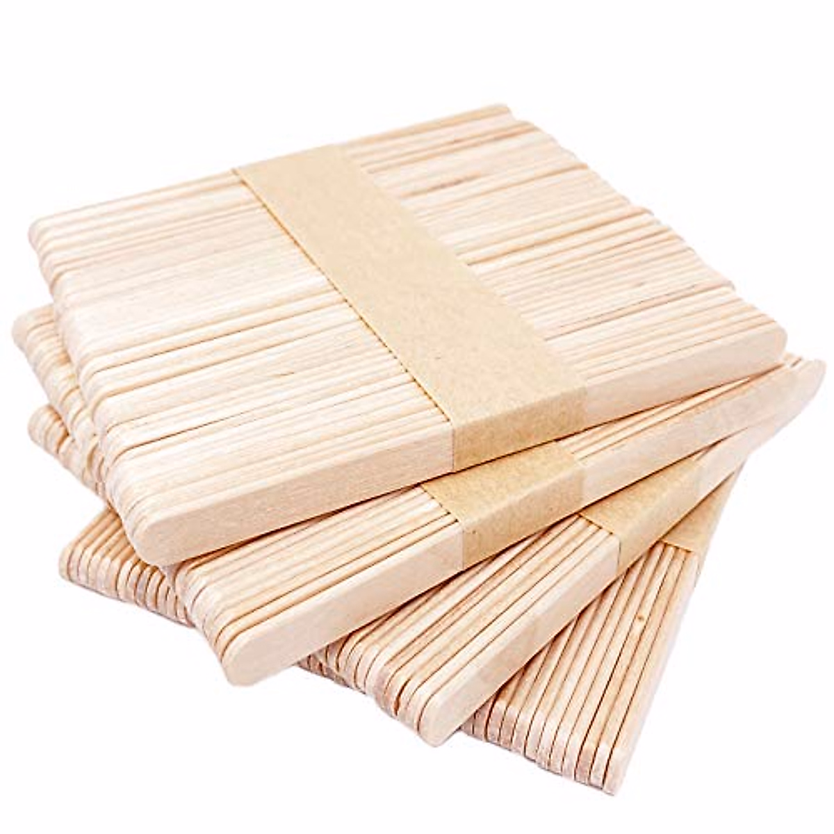 Makerstep 200 Natural Wood Craft, Popsicle Sticks for Crafts 4.5 Inch, Waxing Spatulas, Epoxy Resin Stirring, Ice Cream Candy Making and Garden Markers. Smooth, Splinter-Free, Wooden Wax Sticks