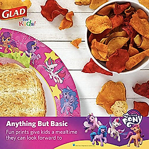 Glad for Kids My Little Pony Paper Plates | My Little Pony Super Stars Kids Paper Plates | My Little Pony Unicorn Large Paper Plates for Everyday Use, 8.5 inch Paper Plates 20 Ct