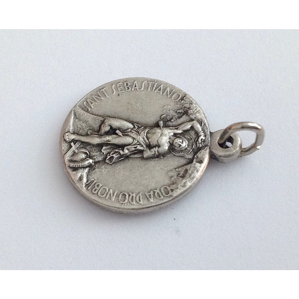 I G J Saint Sebastian Silver Tone Medal - The Patron Saints Medals