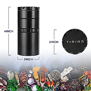 TIRIRS 2" Aluminium Grinder with Large Capacity Storage Container, Best Gift, Black
