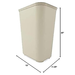 Rubbermaid Commercial 254400BG Fire-Resistant Wastebasket Rectangular Fiberglass 10gal Beige