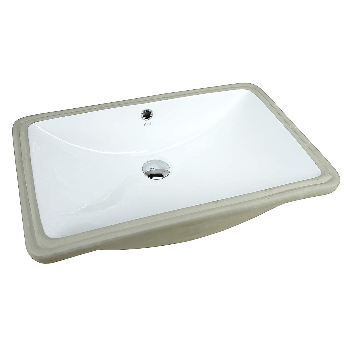 KINGSMAN Durable 21.5 Inch Rectangle Undermount Drop In Vitreous Ceramic Lavatory Vanity Bathroom Restroom Sink Pure White (21.5 Inch)
