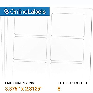 Printable Name Tags - 2-1/3 x 3-3/8 - Pack of 800, 100 Sheets - Inkjet/Laser Printer - Online Labels
