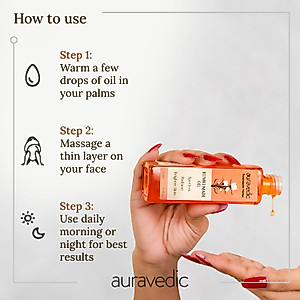 Auravedic Kumkumadi Oil Pure Saffron For Ultra Radiant Skin, 3.38 Fl Oz (100ml)