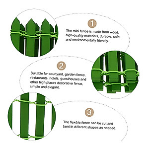 MERRYHAPY Simple Mini Fences 2pcs Miniature Fencing for Fairy Garden Picket Fence Mini Picket Fence Decoration Miniature Fencing for Fairy Garden