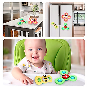 ALASOU 6 PCS Suction Cup Spinner Toys(3 Farm+3 POP) for Infant and Toddlers