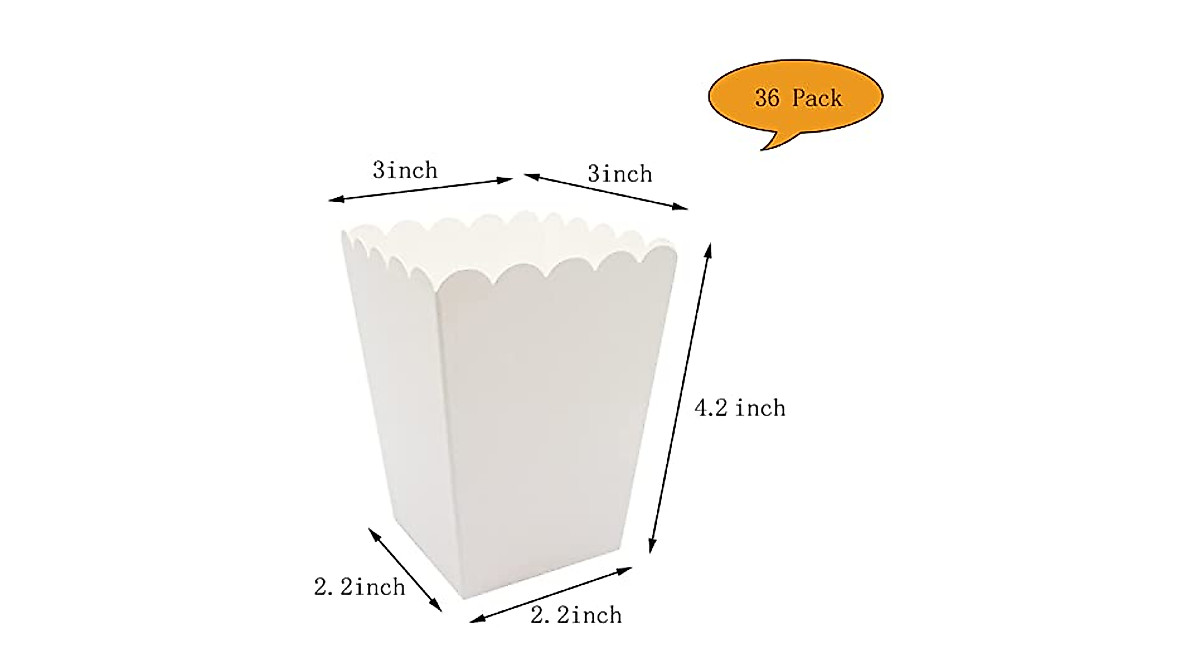 36 Pack Mini Popcorn Boxes for Movie Nights & Parties