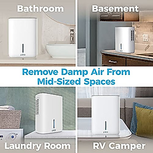Pure Enrichment PureDry Deluxe Dehumidifier - Mid-Sized 1.5L Water Tank Eliminates 500ml/day in Excess Moisture from Closets, Bathrooms, Basements, Boats, Kitchens and Other Small to Mid-Sized Areas