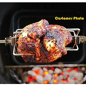 Pugmiia Onlyfire BRK-6025 Enamelled Rotisserie Ring Kit Fits Weber 57CM Charcoal Kettle Grill with Electric Motor for UK fits Most Others 57 cm Kettle BBQ