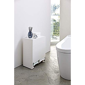 Yamazaki Home Organizer Stacker/Nursery Diaper Dispenser | Steel | Rolling Carts, One Size, White