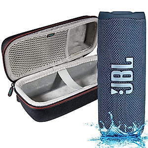 JBL Flip 6 - Waterproof Portable Bluetooth Speaker, Powerful Sound and deep bass, IPX7 Waterproof, 12 Hours of Playtime with Megen Hardshell Case - Blue