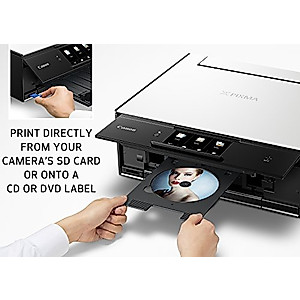 Canon Office Products TS9020 WH Wireless All-in-One Printer with Scanner and Copier: Mobile and Tablet Printing, with AirPrint and Google Cloud Print Compatible, White