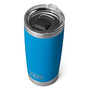 YETI Rambler 20 oz Tumbler, Stainless Steel, Vacuum Insulated with MagSlider Lid, Big Wave Blue