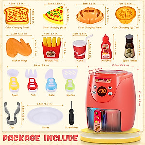 GAGAKU Toy Air Fryer Kids Play Kitchen Playset Accessories,Chefs Pretend Play Food Toys Oven with Light & Sound and Play Food Grill Cooking Utensils,Cooking Toys for 3-8 Year Old Girls Boys Gift