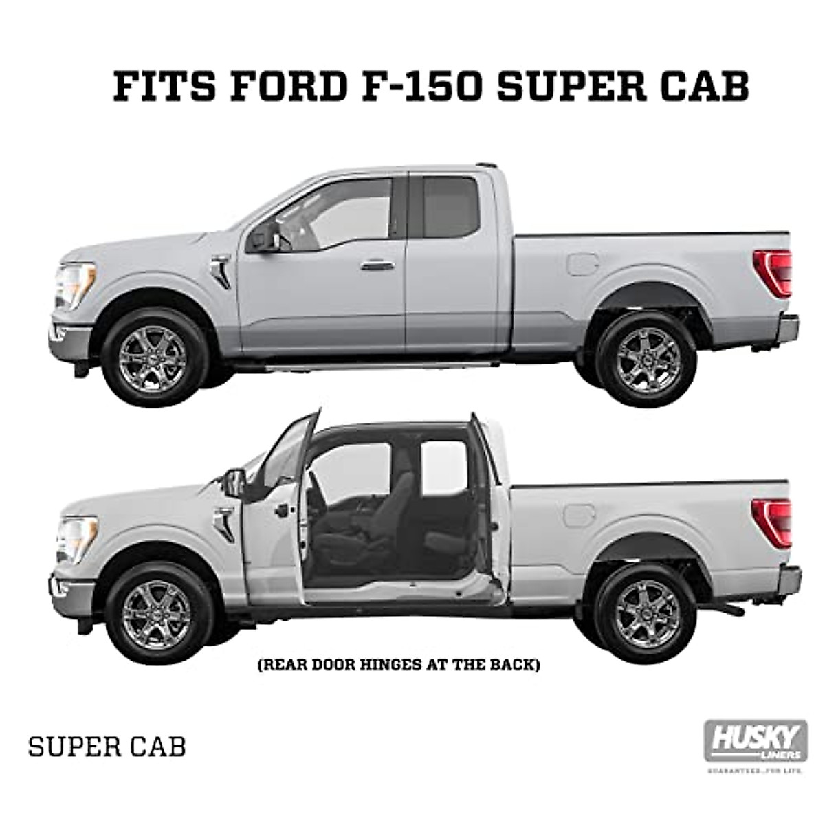 Husky Liners - Weatherbeater | Fits 2015 - 2024 Ford F-150 SuperCab - Front & 2nd Row Liner - Black, 3 pcs. | 94051