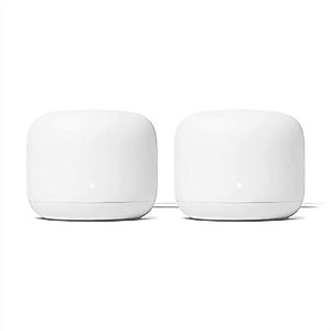 Google Nest Wifi Router 2 Pack (2nd Generation) 4x4 AC2200 Mesh Wi-Fi Routers with 4400 Sq Ft Coverage (Renewed)