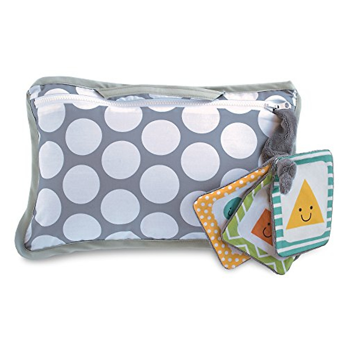 Boppy Preferred Shopping Cart and High Chair Cover with Storage Pouch, Gray Jumbo Dots with Changeable SlideLine Toy, Plush Minky Seat, 2-point Safety Belt, Wipeable and Machine Washable, 6-48 months