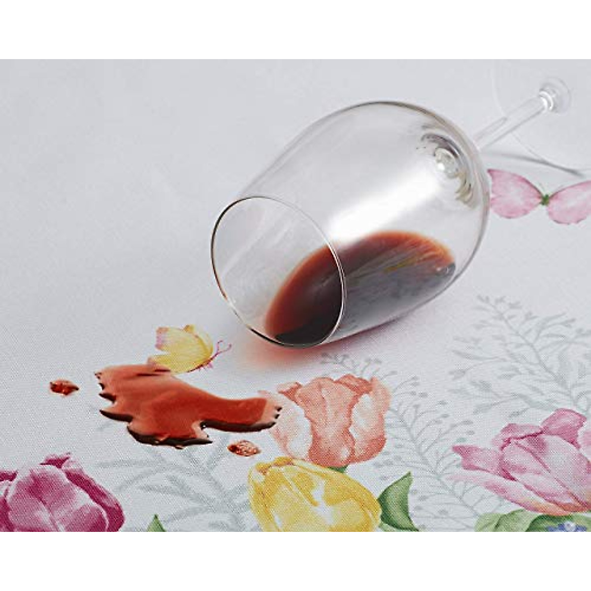 Benson Mills Spring Tablecloth, Heavyweight Fabric Spillproof Indoor/Outdoor Easter and Spring Table Cloth (Fiona, 60" X 120" Rectangular)