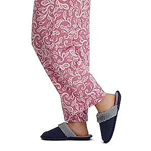 Hanes womens Superior Comfort Cotton on Scuff With Memory Foam and Anti-skid Sole Slipper, Navy, Medium US