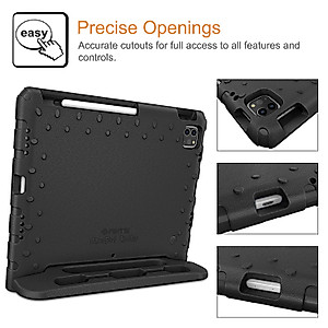 Fintie Case for iPad Air 5th / 4th Generation (2022/2020) 10.9 Inch, iPad Pro 11" (4th/3rd/2nd Gen)- Kiddie Lightweight Shockproof Kids Friendly Stand Cover, Pencil Holder, Black