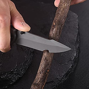 sharpken Pocket Knife for Men Women, Folding Knife with Clip + Seatbelt Cutter + Glass Breaker + Wood Handle