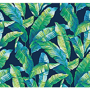 Rulu Set of 2 19"x19"x4" Hanalei Lagoon Outdoor/Indoor Wicker Seat Cushions, Blue/Green