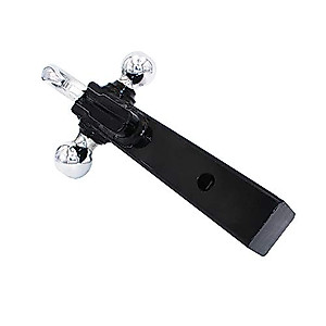 Heavy Duty Tri-Ball Hitch Mount with Hook Triple Ball Mount with Hook Solid Shank Solid Shaft 2x2 Inch Tube Trailer Hitch Receiver Triple Ball Trailer Hitch Extension Hook