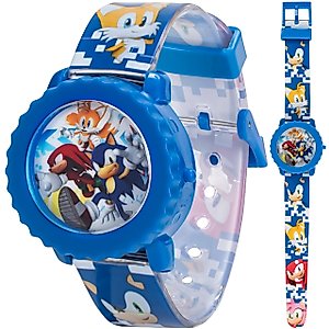 Sonic The Hedgehog Kids Digital Watch – Flashing LED Light-Up Display, Easy-to-Read Time, Adjustable Strap, and Sonic Character Design – Fits Wrists from 5.5" to 8"