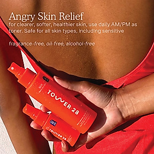 Tower 28 SOS Daily Rescue Facial Spray, TSA-Approved Travel-Size | Soothing and Refreshing pH Balancing Toner | Hypochlorous Acid for Sensitive Skin | 1 Fl Oz