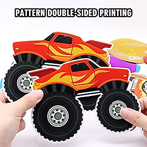 Truck Hanging Swirl Banner Party Decorations 60 Pieces Race Car Cutout Glitter Foil Streamers for Kids Racing Car Birthday Party Supplies Baby Shower Home Wall Ceiling Garden Decor