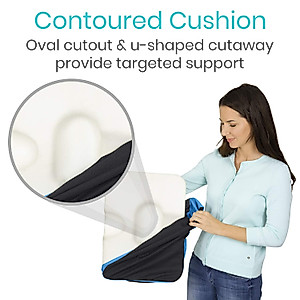 Vive Hemorrhoid Pillow - Donut Cushion for Pain & Pressure Relief, Surgery Recovery, Postpartum, Pregnancy - Men, Women Hemorrhoidal Seat - for Sitting, Office Chair, Car - Portable, Memory Foam