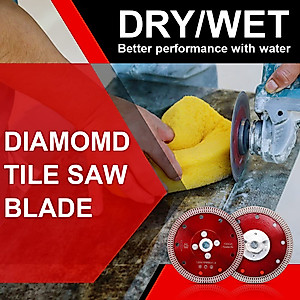 Casaverde 5 in Super Thin Diamond Porcelain Saw Blades Tiles Blades with Arbor 5/8“-11 Flange for Cutting Porcelain Tiles Granite Marbles(F-SX-5)