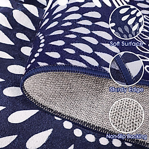 LuxStep Area Rug, 2'x3' Entryway Rug, Non-Slip Washable Hallway Runner Rug, Ultra-Thin Foldable Indoor Carpet for Kitchen Bedroom Bathroom, Blue