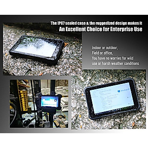 Vanquisher 8-Inch Windows 10 Rugged Field Tablet IP67 Waterproof 4G LTE, MIL-STD-810G for Enterprise Mobile Work Black