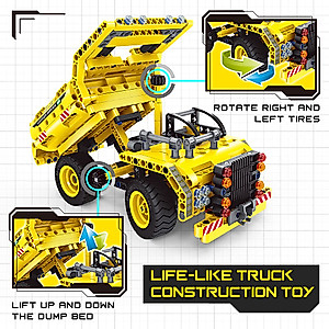 STEM / Building Toy for Ages 5, 6, 7, 8, 9, 10, 11, 12 Years Old Kid, Boy, Girl - 2-in-1 Truck Airplane Take Apart Toy, 361 Pcs DIY Building Kit, Learning Engineering Construction Toy, Ideal Gift