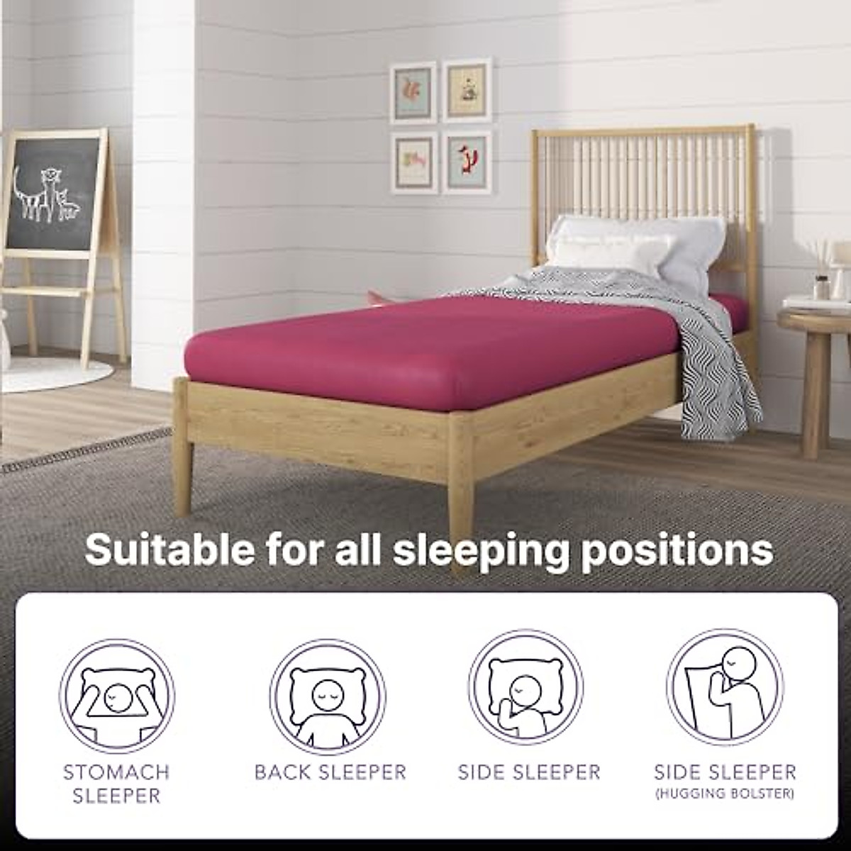 NapQueen 5 Inch, Twin Mattress, Memory Foam Pink Mattress - Medium Feel - CertiPUR-US Certified - Twin Bed Mattress in a Box, Breathable Soft Fabric Cover