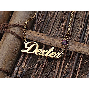 GR35Z9 Personalized Birthstone Name Necklace for Women Cobi