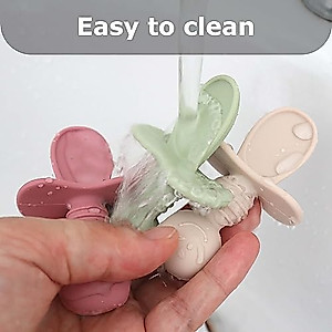 Silicone Baby Spoons Self Feeding 3+ Months - Infant Toddler Utensils - First Stage Baby Led Weaning Feeding Supplies - Set of 3 Pack (Smile Style)