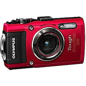 Olympus TG-4 16 MP Waterproof Digital Camera with 3-Inch LCD (Red) - International Version